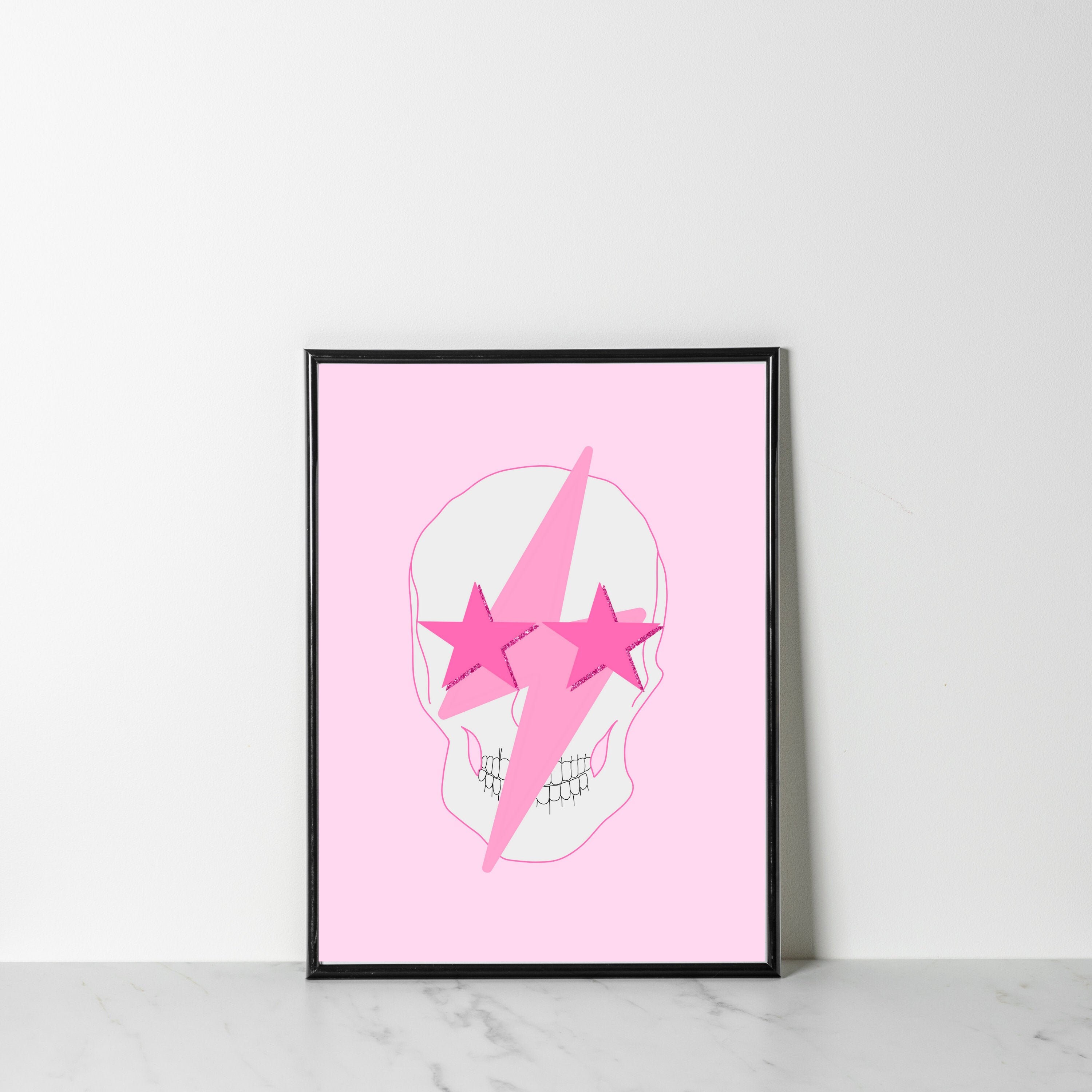 Preppy skull digital print // wall art // Preppy wall art // | Etsy