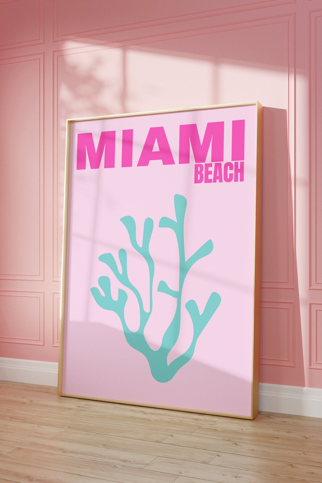 Miami Beach Location Preppy Digital Print, Wall Art, Preppy Wall Art ...