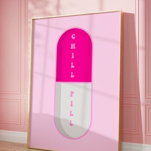 Chill Pill Art Preppy Digital Print Preppy Trendy Wall Art Retro Wall ...