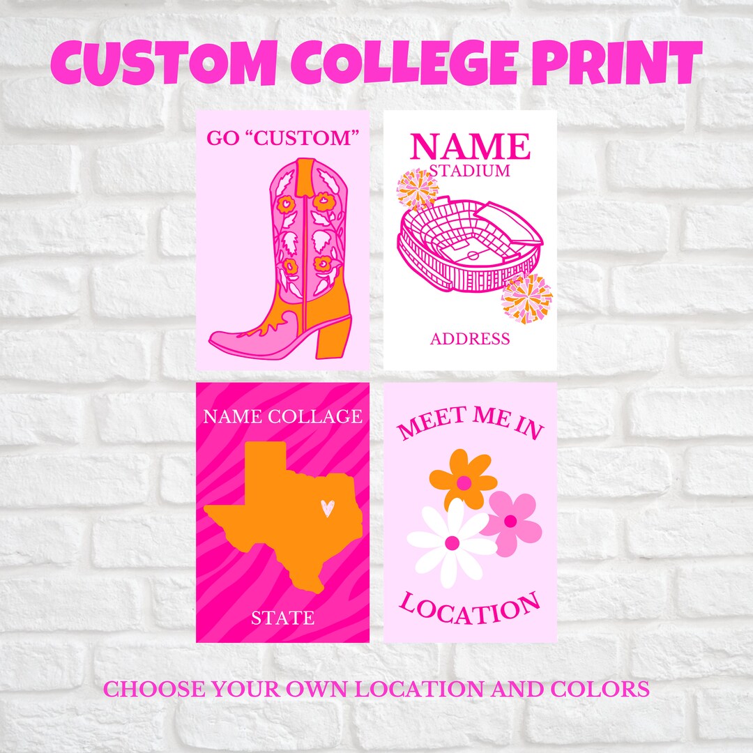 CUSTOM College Print, Stadium Print, University Print, University Wall ...