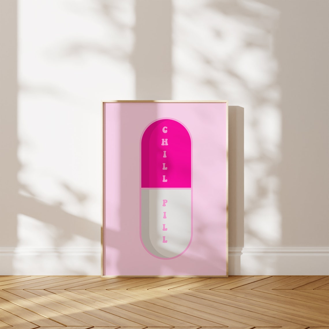 Chill Pill Art Preppy Digital Print Preppy Trendy Wall Art Retro Wall ...