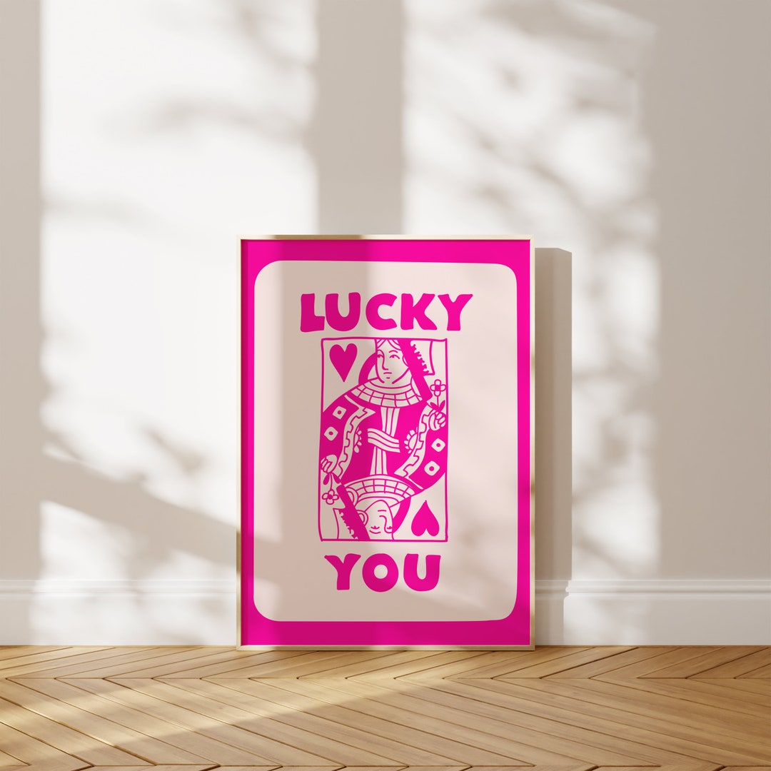 Lucky You Card Preppy Digital Print // Wall Art // Preppy Wall Art ...