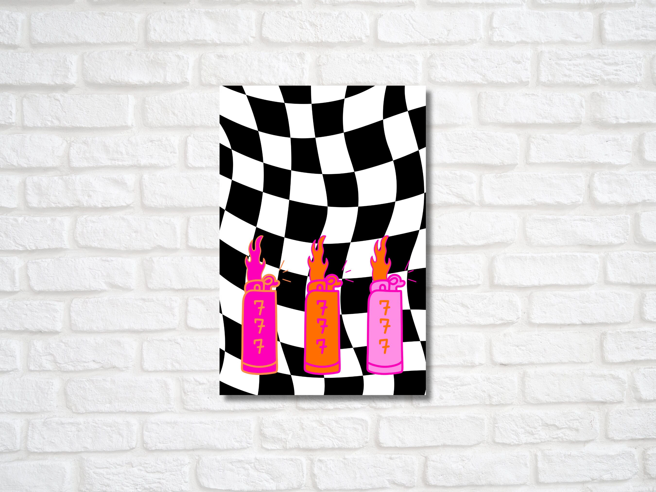Checkered Lighters Angel Numbers Preppy Digital Print, Wall Art, Preppy ...
