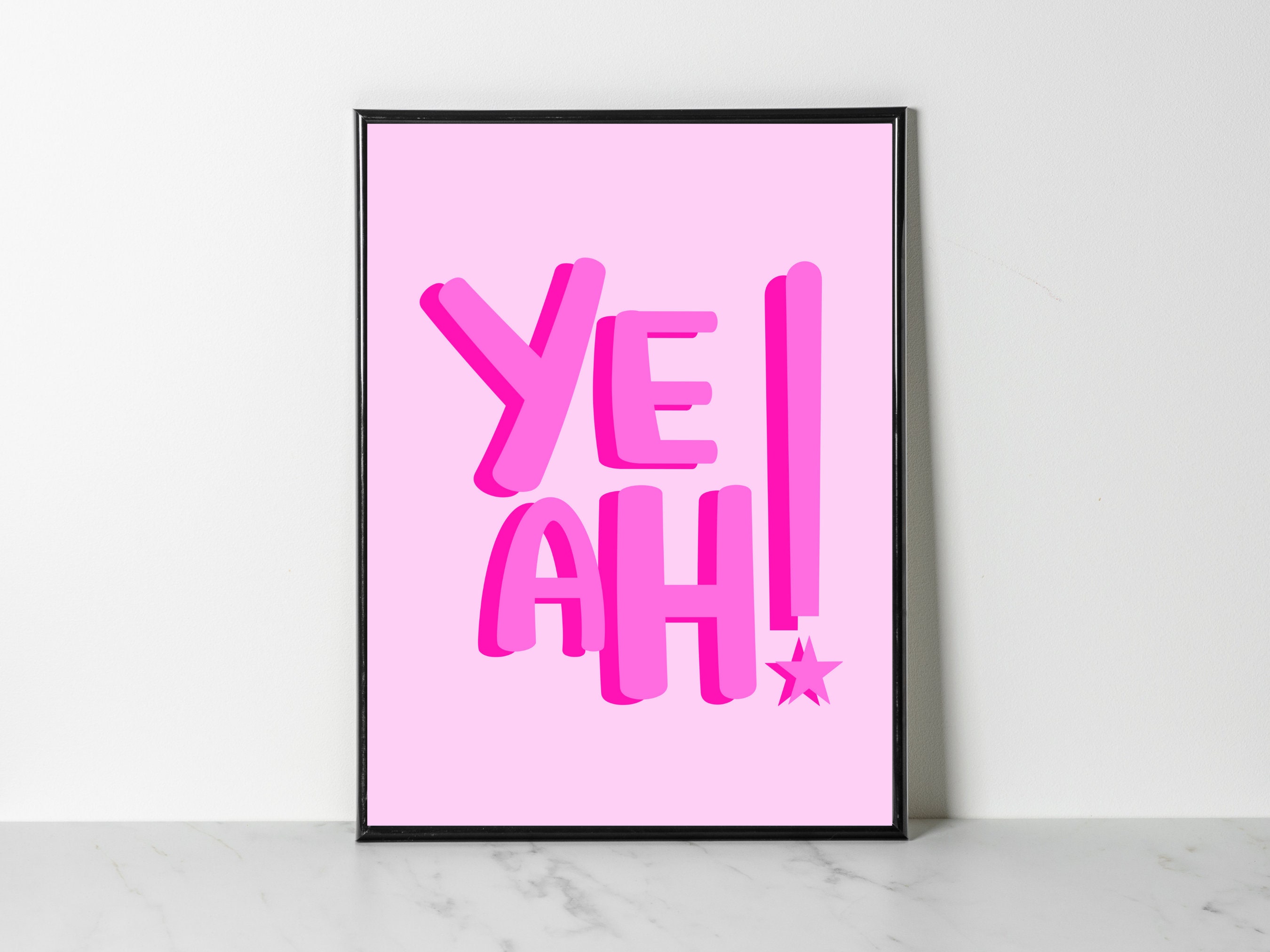 YEAH Preppy (digital Download) Pink Preppy Wall Art Pink Dorm Room ...
