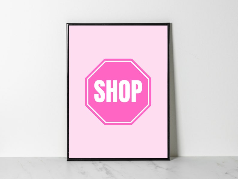 Shop Sign Preppy digital Download Preppy Pink Wall Art - Etsy