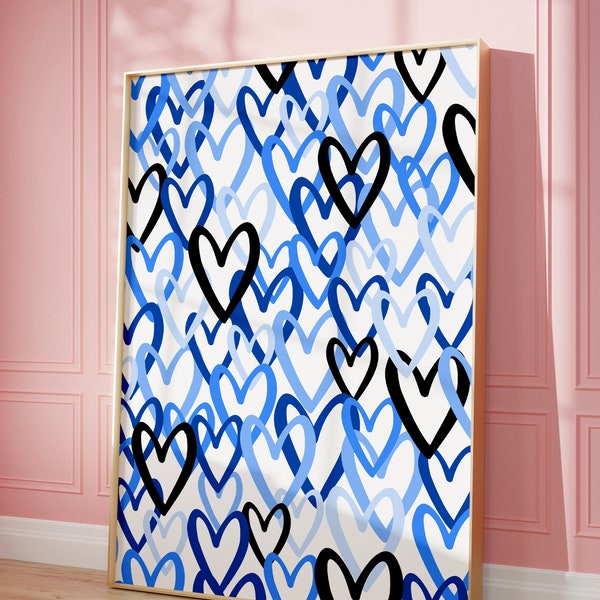 Blue Preppy Heart Decor - Etsy