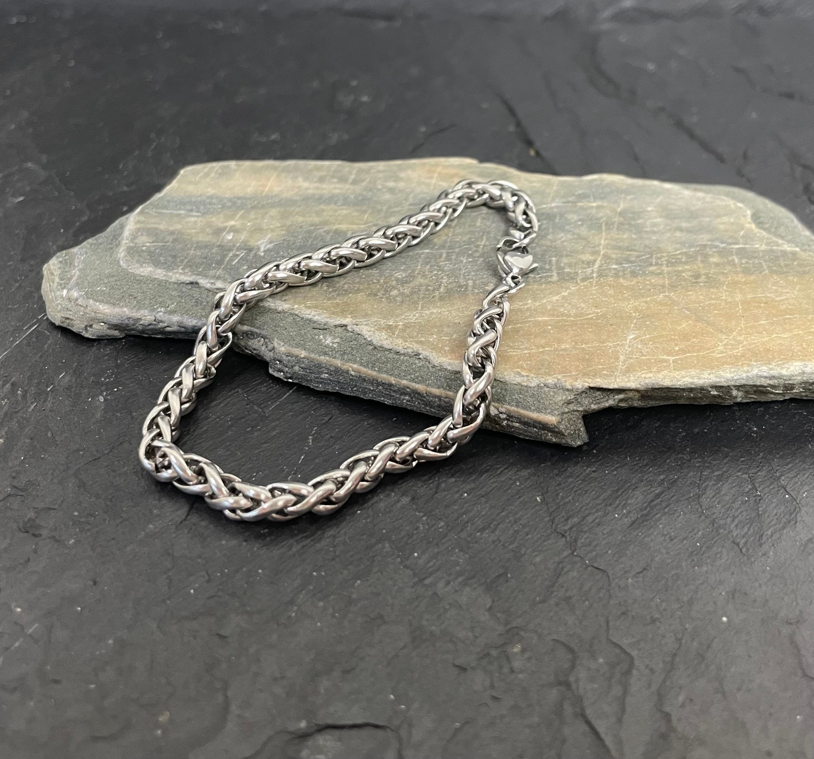 Wheat Chain Bracelet for Men, Waterproof Jewelry, Silver Bracelet ...