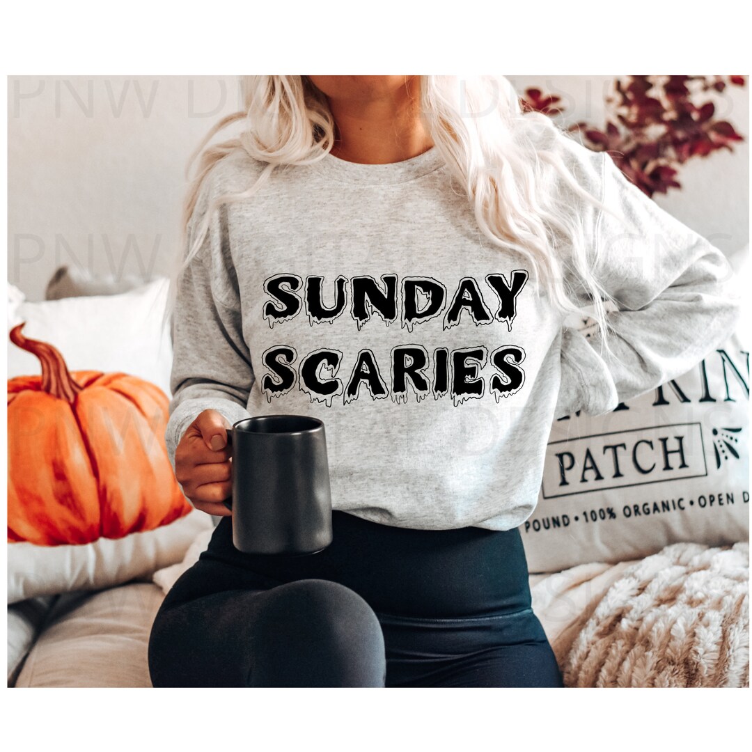 Sunday Scaries Drip Outlined Halloween Spooky Font Cut - Etsy