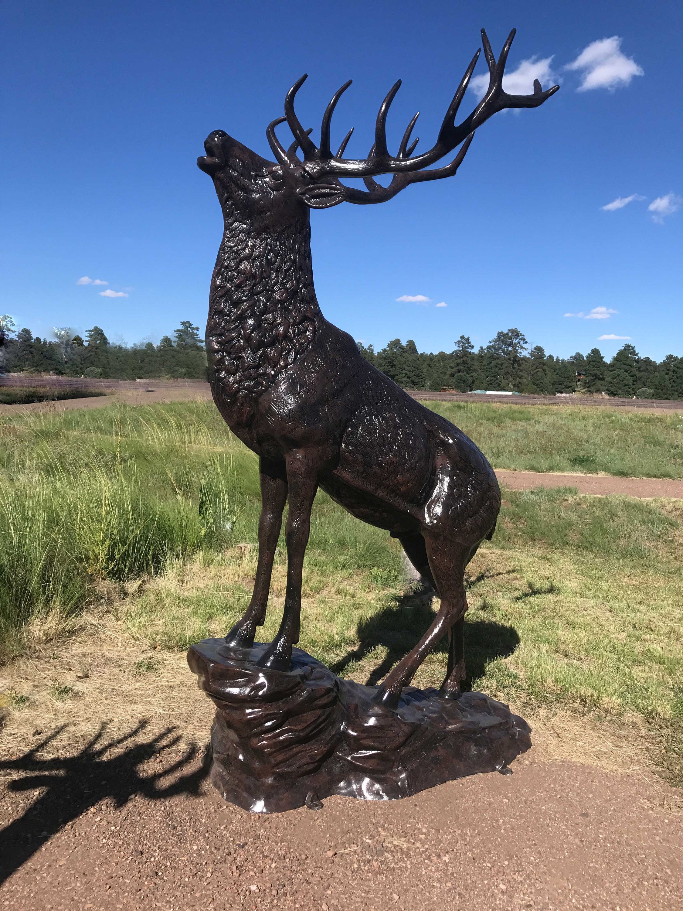 Elk on the Rock Aluminum Outdoor Statues - Etsy