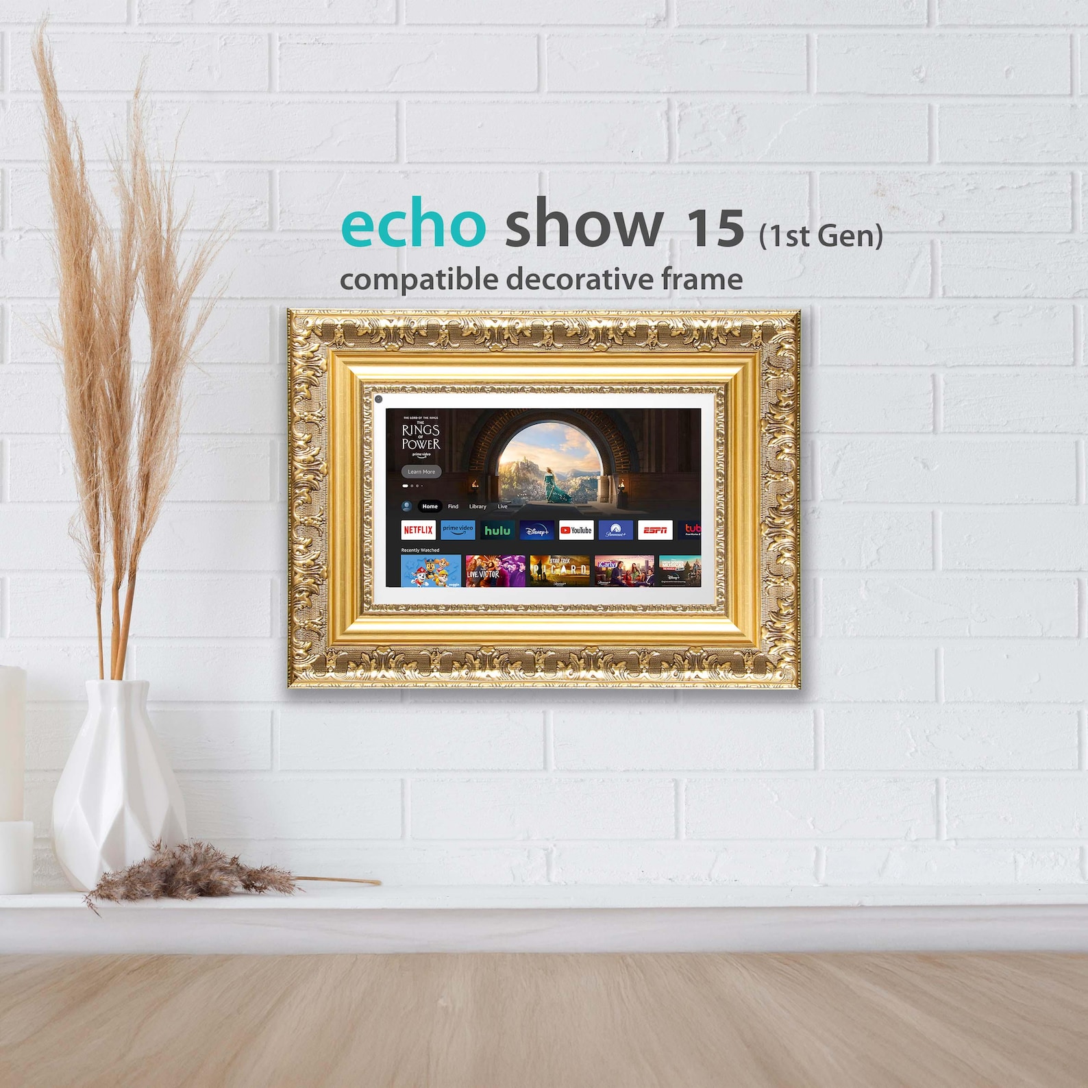 Rustic Gold Frame for Echo Show, Decorative Bezel - Etsy