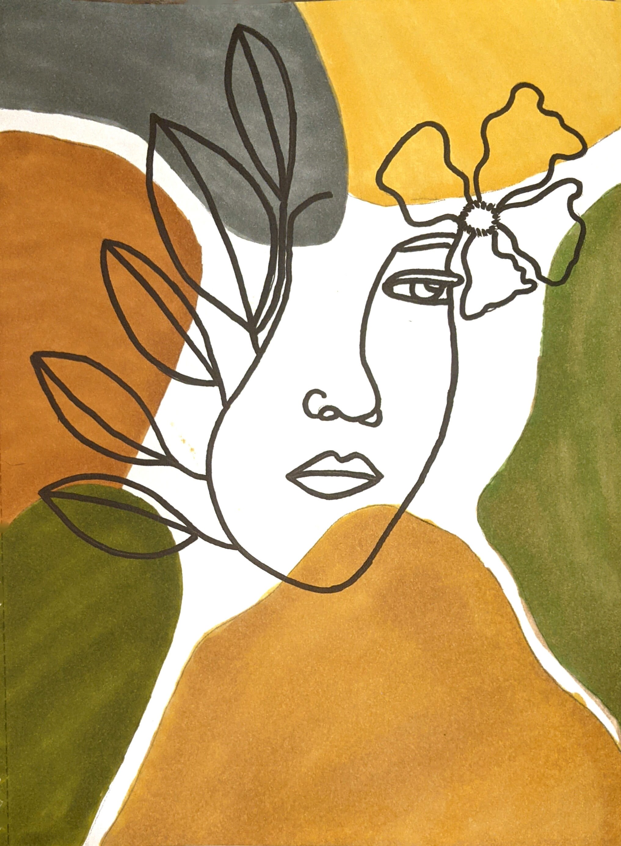 Impresión de mujer abstracta | Etsy