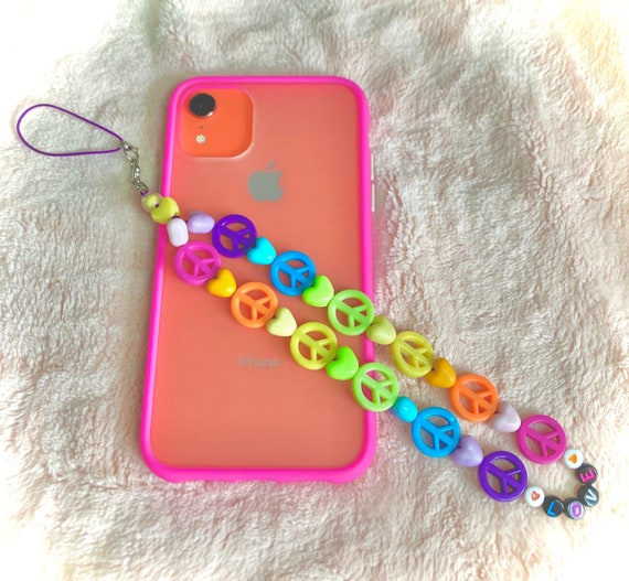 Peace Love and Equality Y2K Beaded Phone Charm - Etsy
