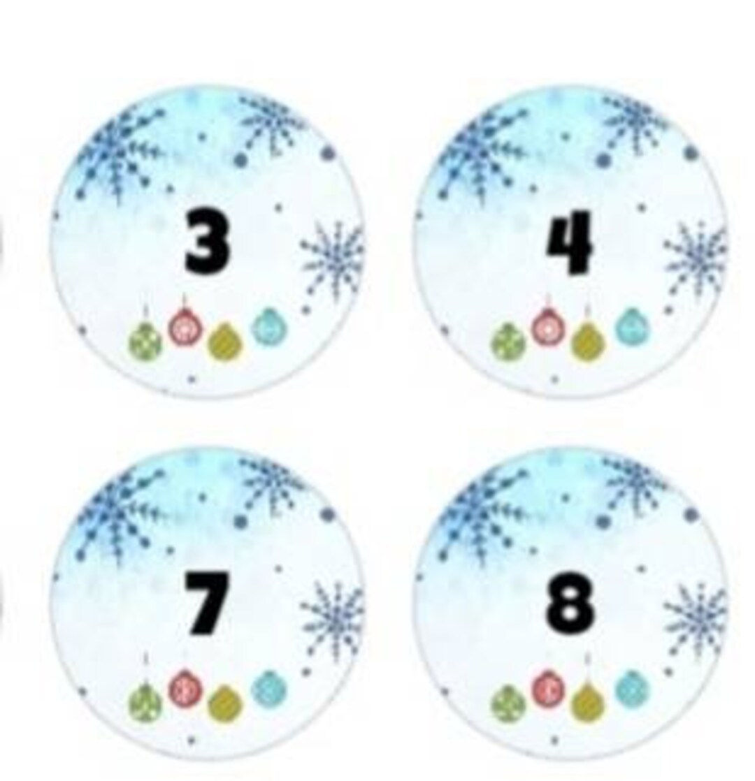Advent Calendar Labels, 24 Stickers for Christmas, Personalized ...