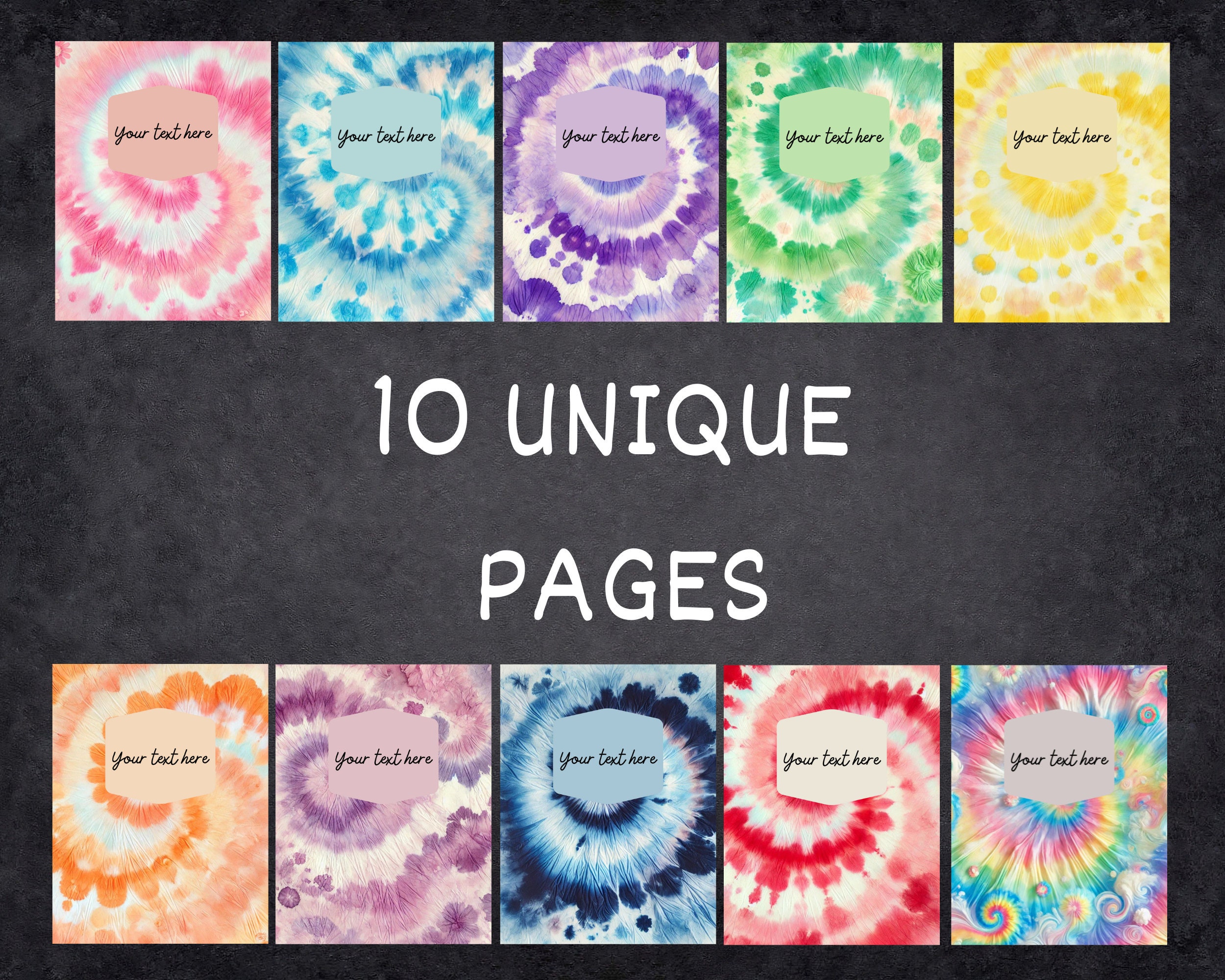 Binder Cover Printable Tie Dye Printable Binder Cover for High School ...
