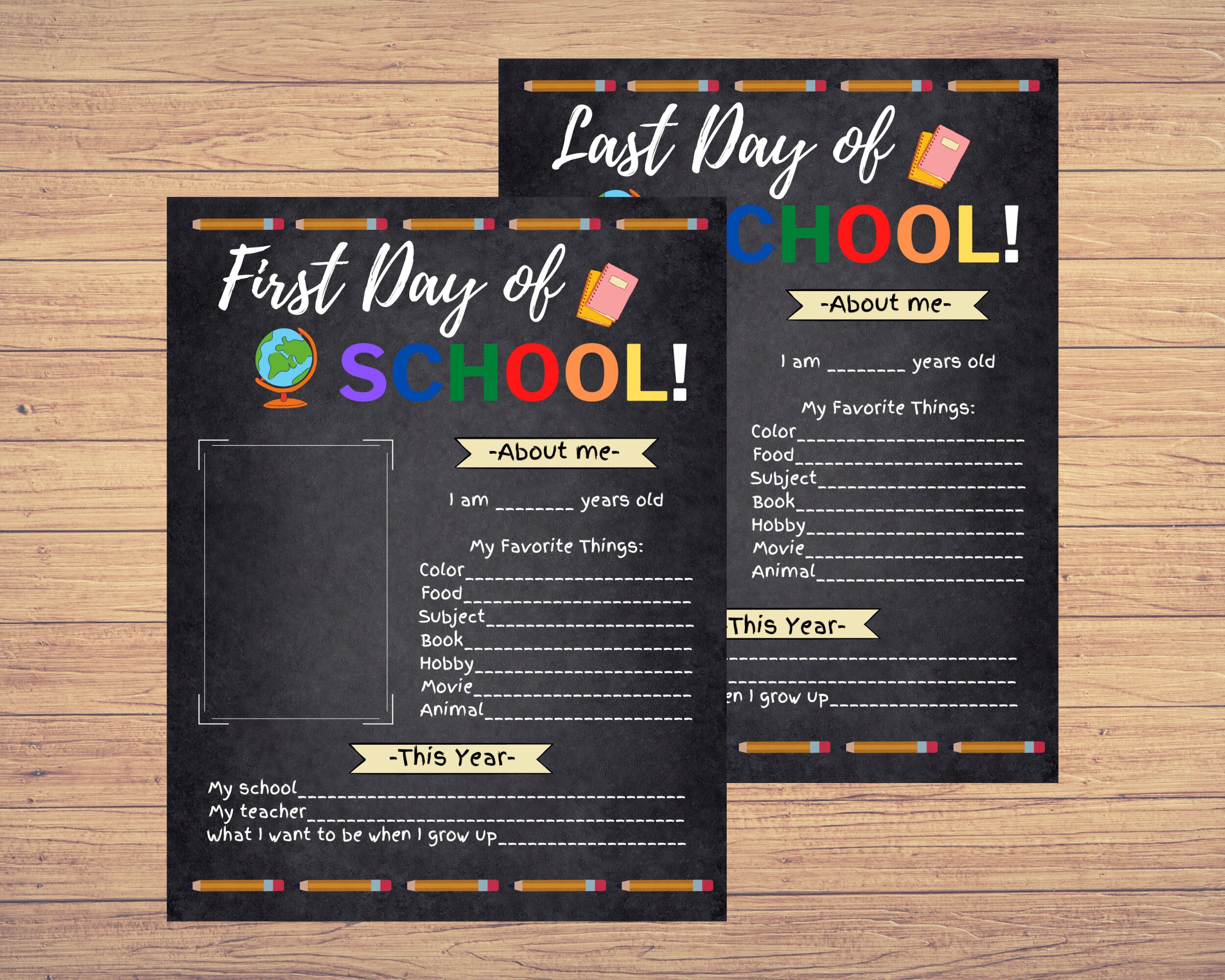 First Day of School Sign Printable Interview First Day & Last Day of ...