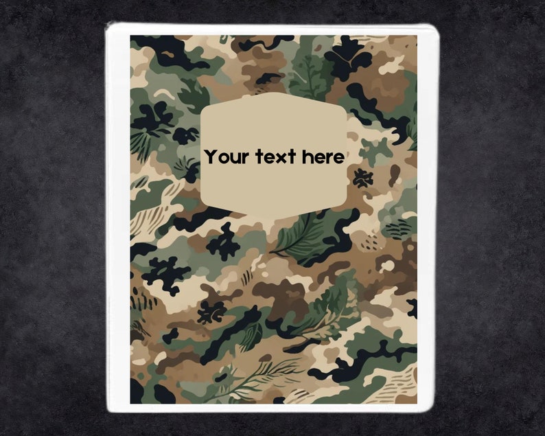 Camo Printable Binder / Editable Covers School Binder Printables - Use ...