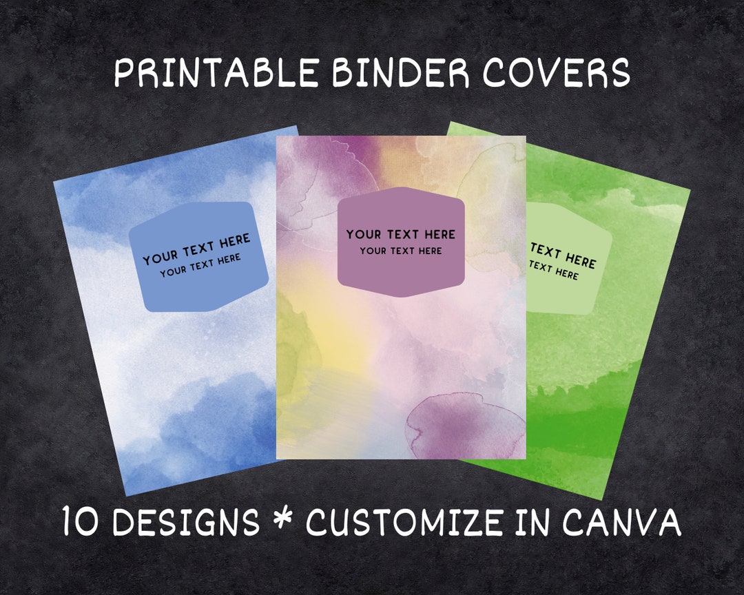 Binder Cover Printable Watercolor Printable Binder Cover for High ...