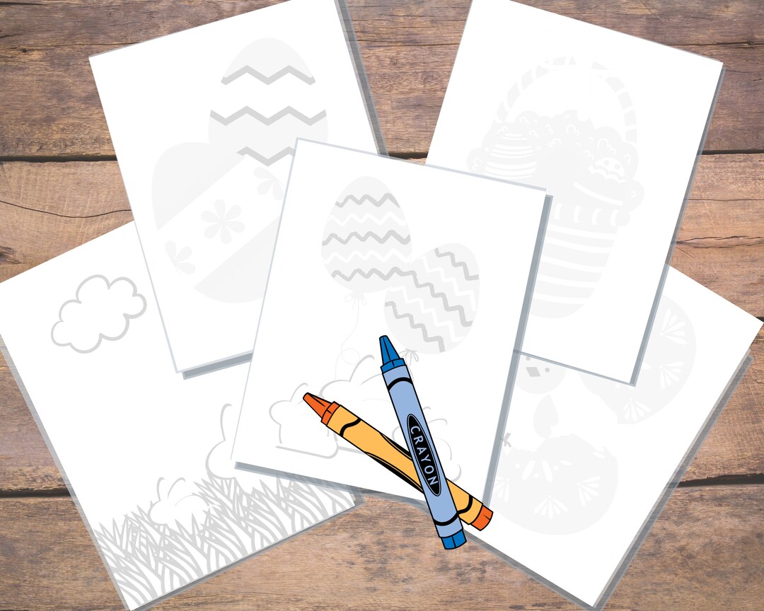 5 Printable Easter Coloring Pages / Print at Home 8.5 X 11 Digital ...