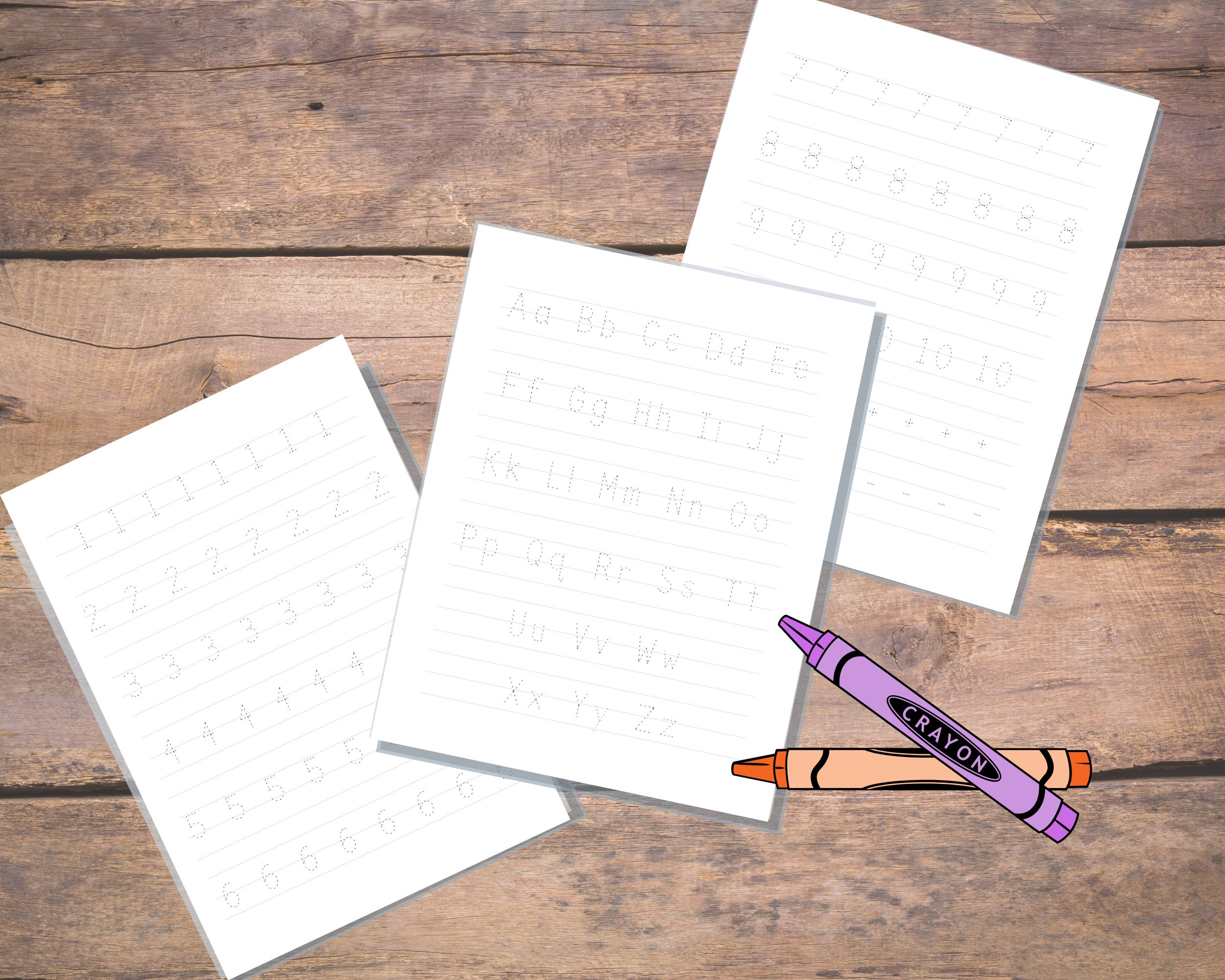 Printable Tracing Pages Alphabet & Numbers Print at Home 11x14 and 8.5 ...