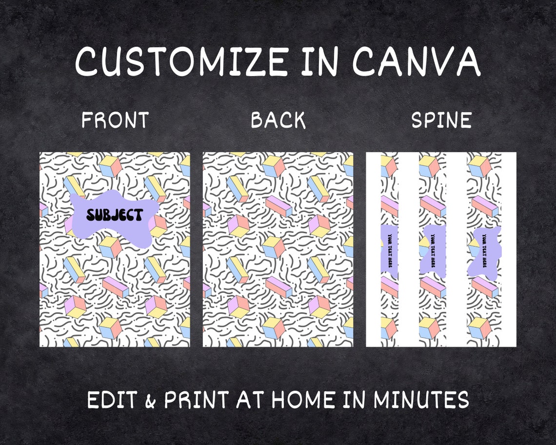 Printable Binder 90s Editable Covers School Binder Printables Use W ...