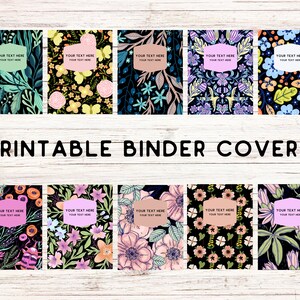 Printable Binder Covers Use W/ Canva to Customize Flower Nature ...