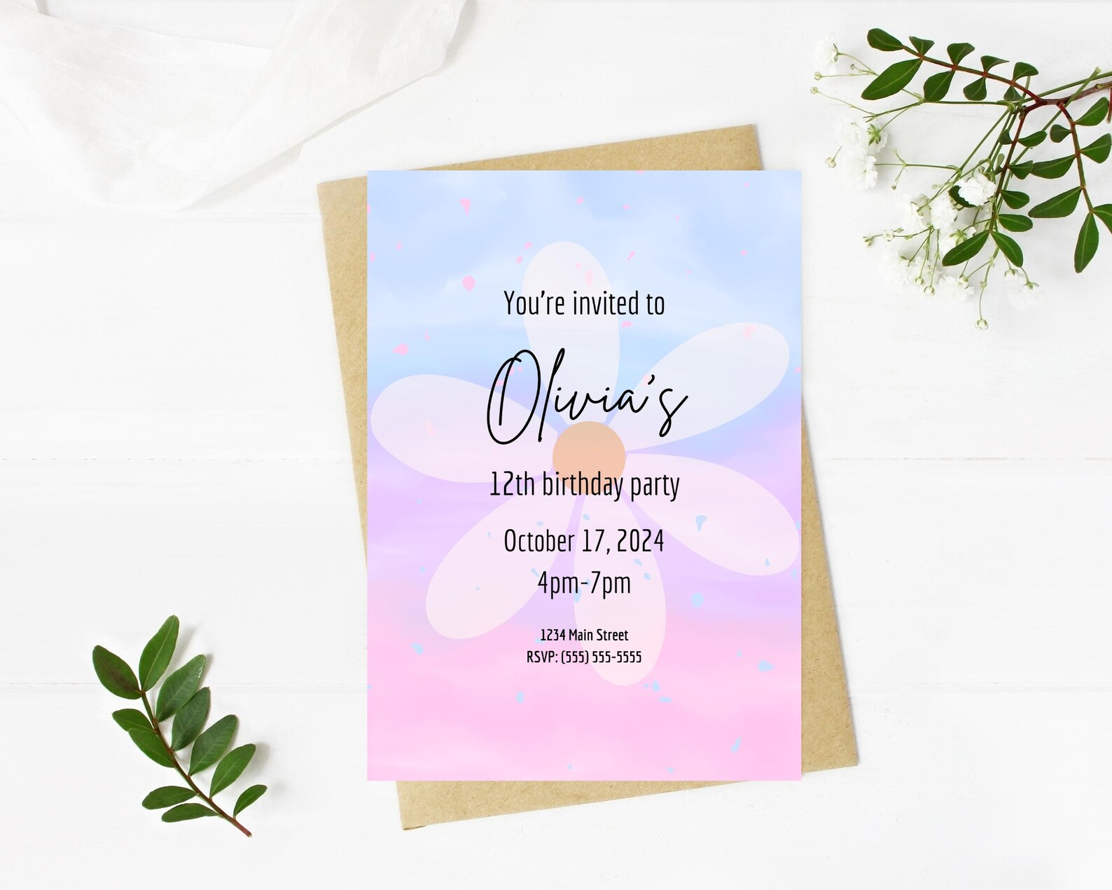 Tween Birthday Party Invitation Template Pastel 90s Birthday Party Girl ...
