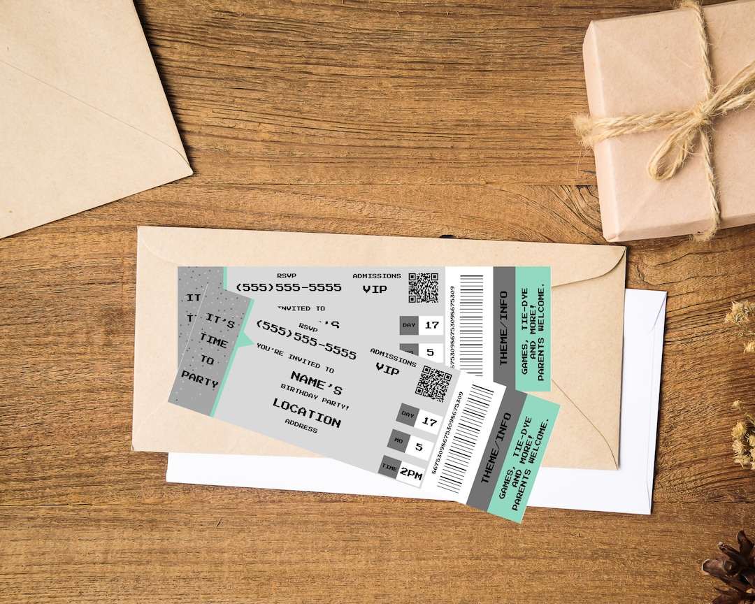 Printable Concert Ticket Party Invitation EDITABLE Canva Template ...