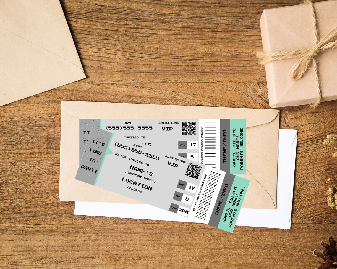 Concert Ticket Party Invitation Printable Design Service for Teen Music ...