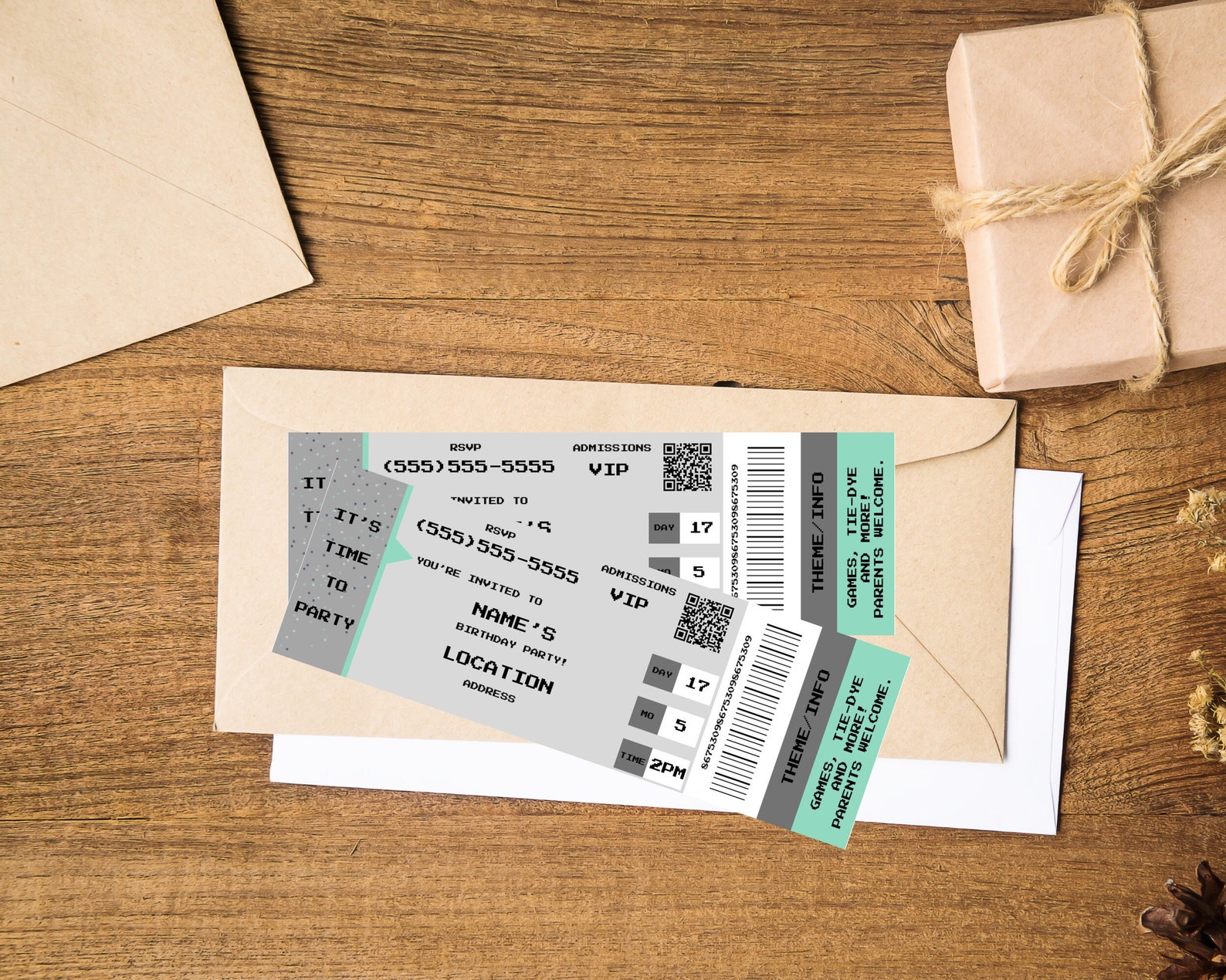 Concert Ticket Party Invitation Printable Design Service for Teen Music ...