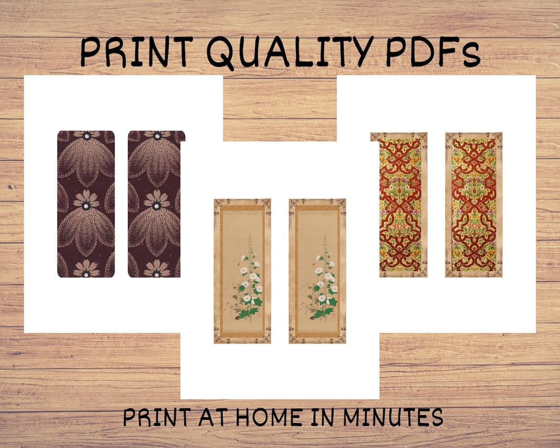 Vintage Printable Bookmarks Print at Home Antique Printable Bookmarks ...