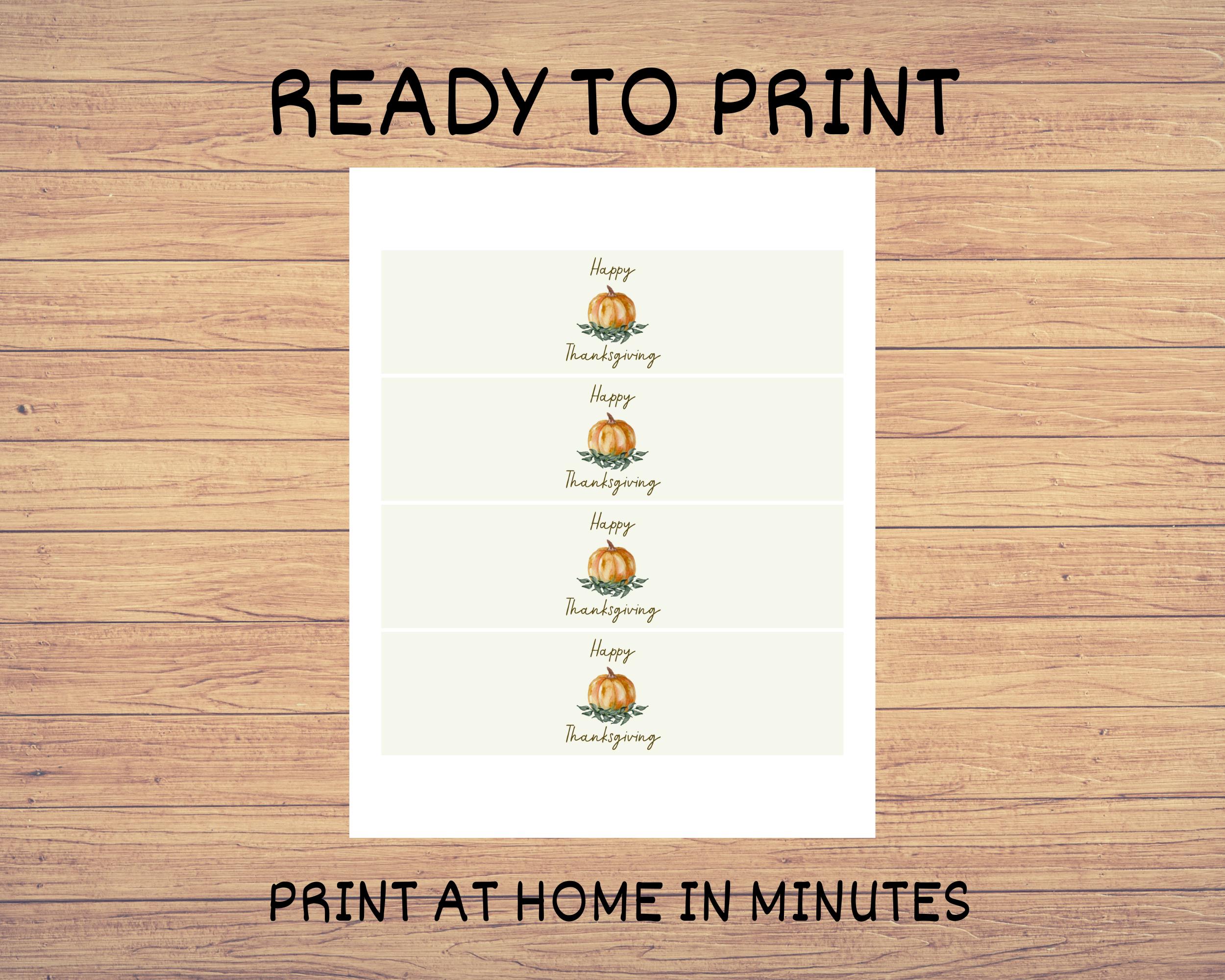 Printable Thanksgiving Napkin Rings / Printable Thanksgiving Table ...