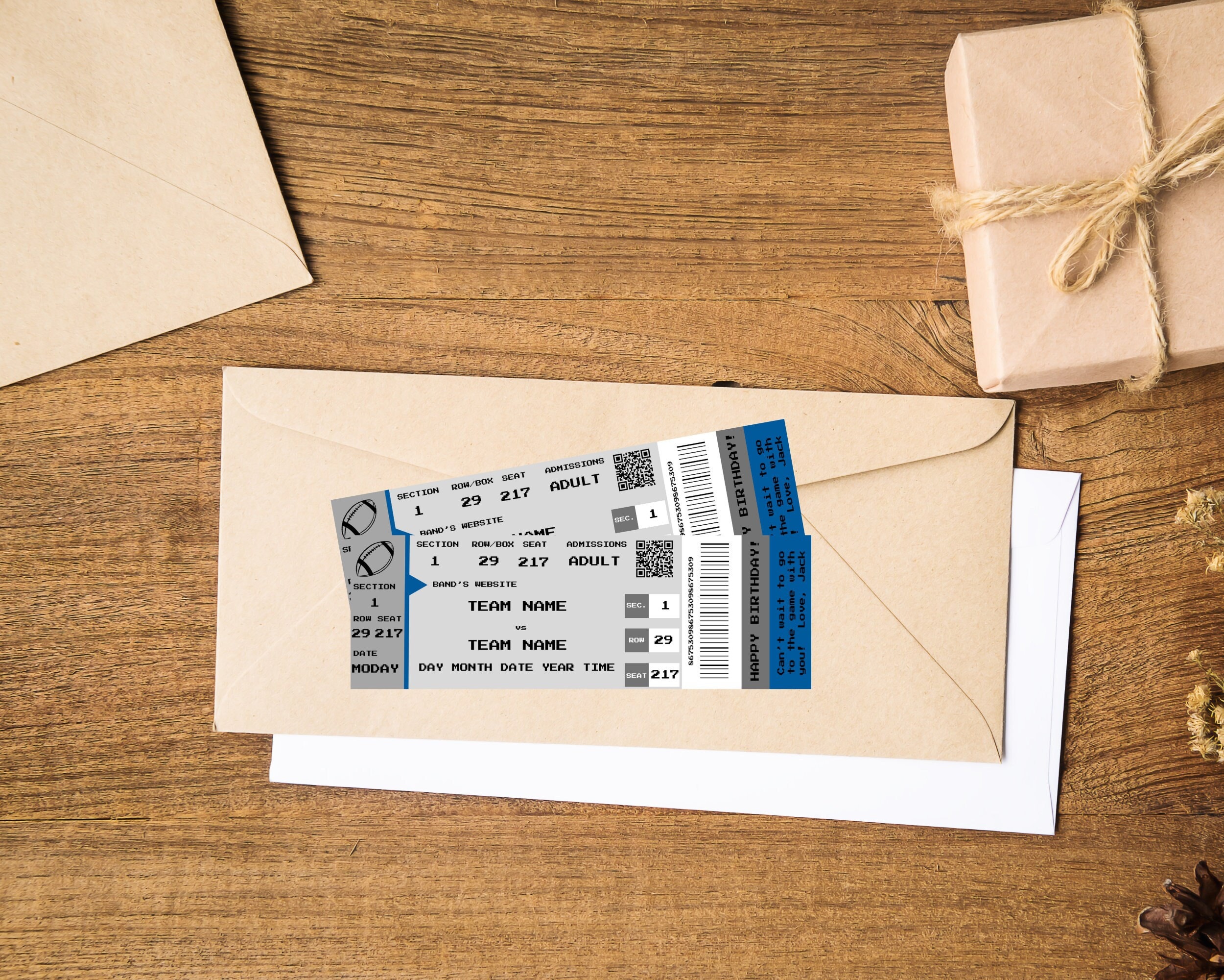 Printable Football Ticket EDITABLE Football Game Ticket Template ...