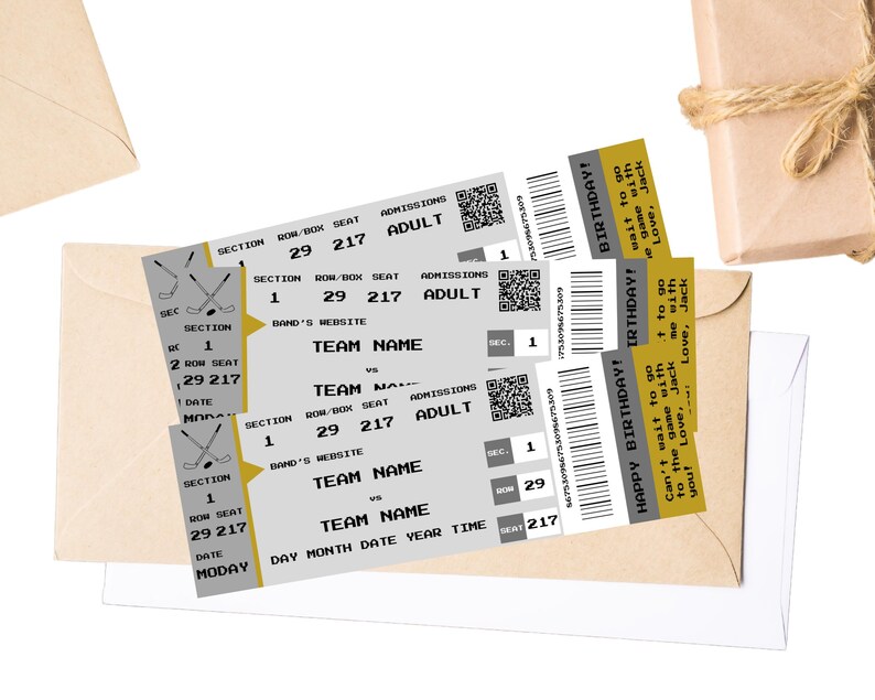 Printable Hockey Ticket- Canva Template - Etsy