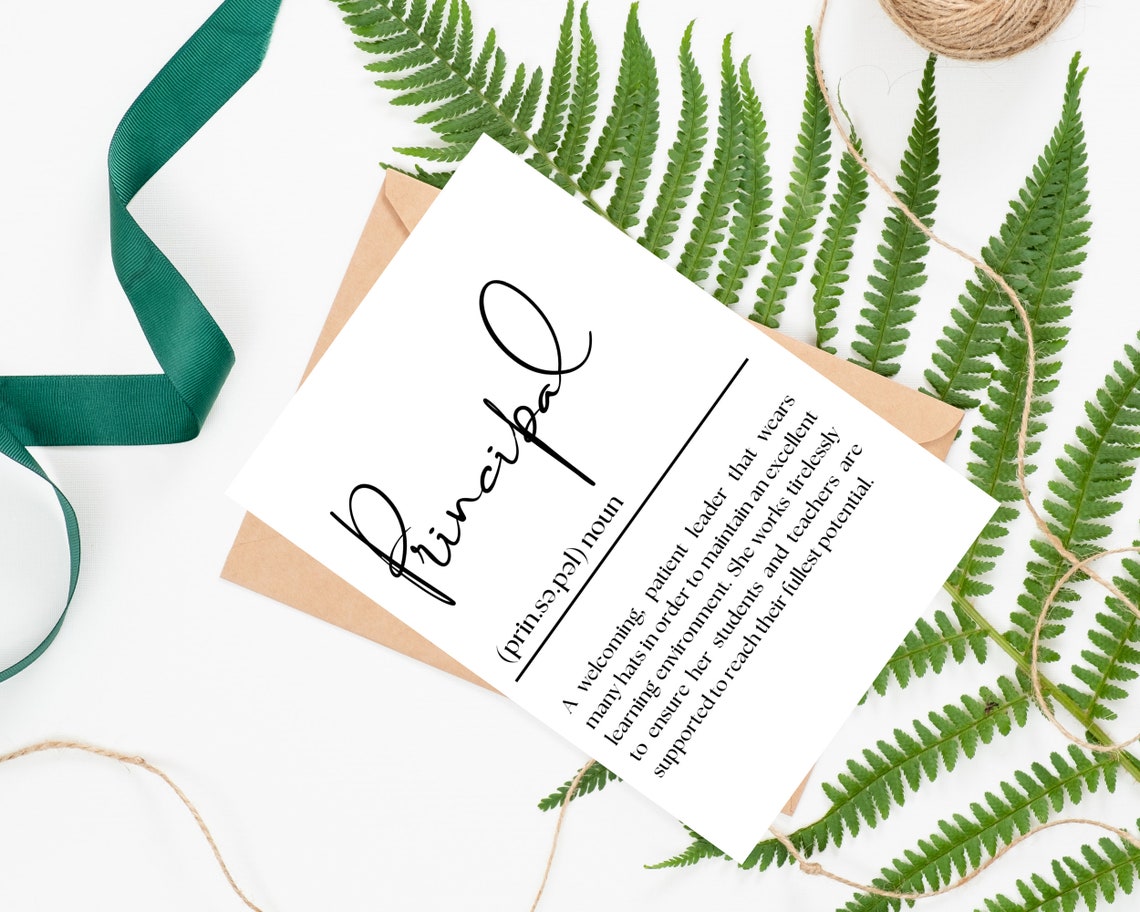 Printable Card for Principal Digital Download Thank You Card Principal ...
