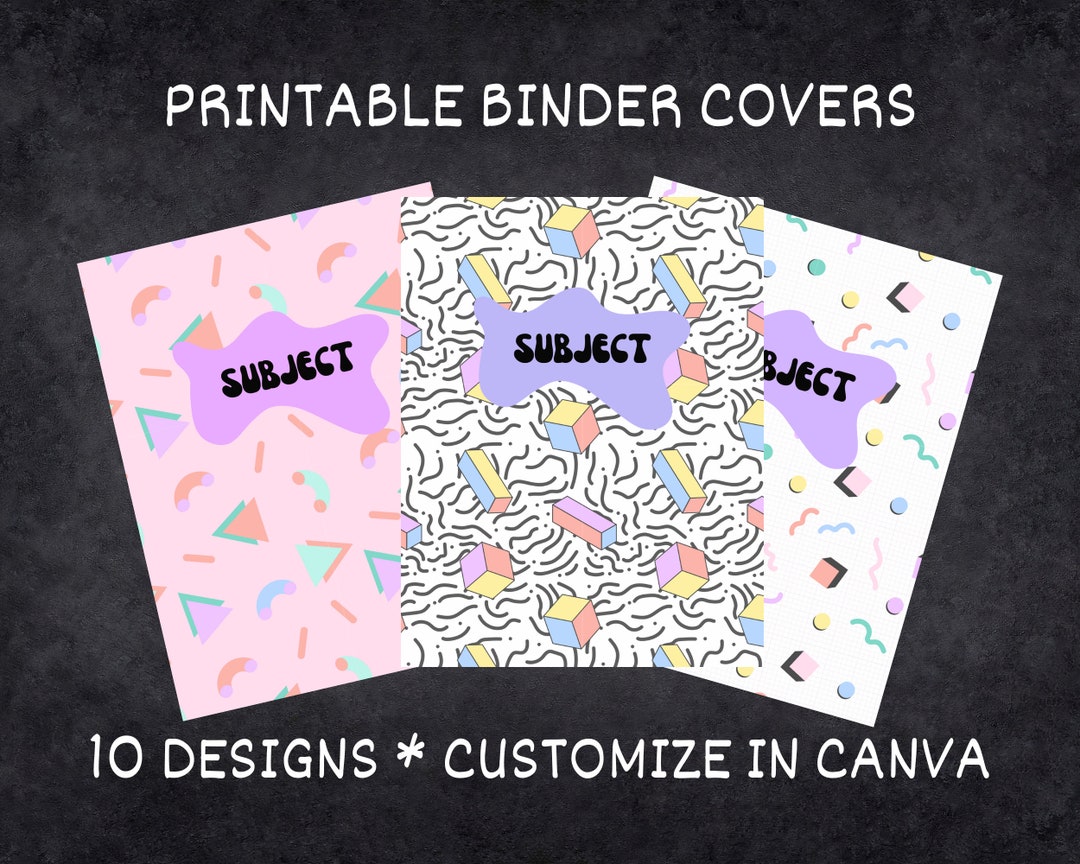 Printable Binder 90s Editable Covers School Binder Printables Use W ...