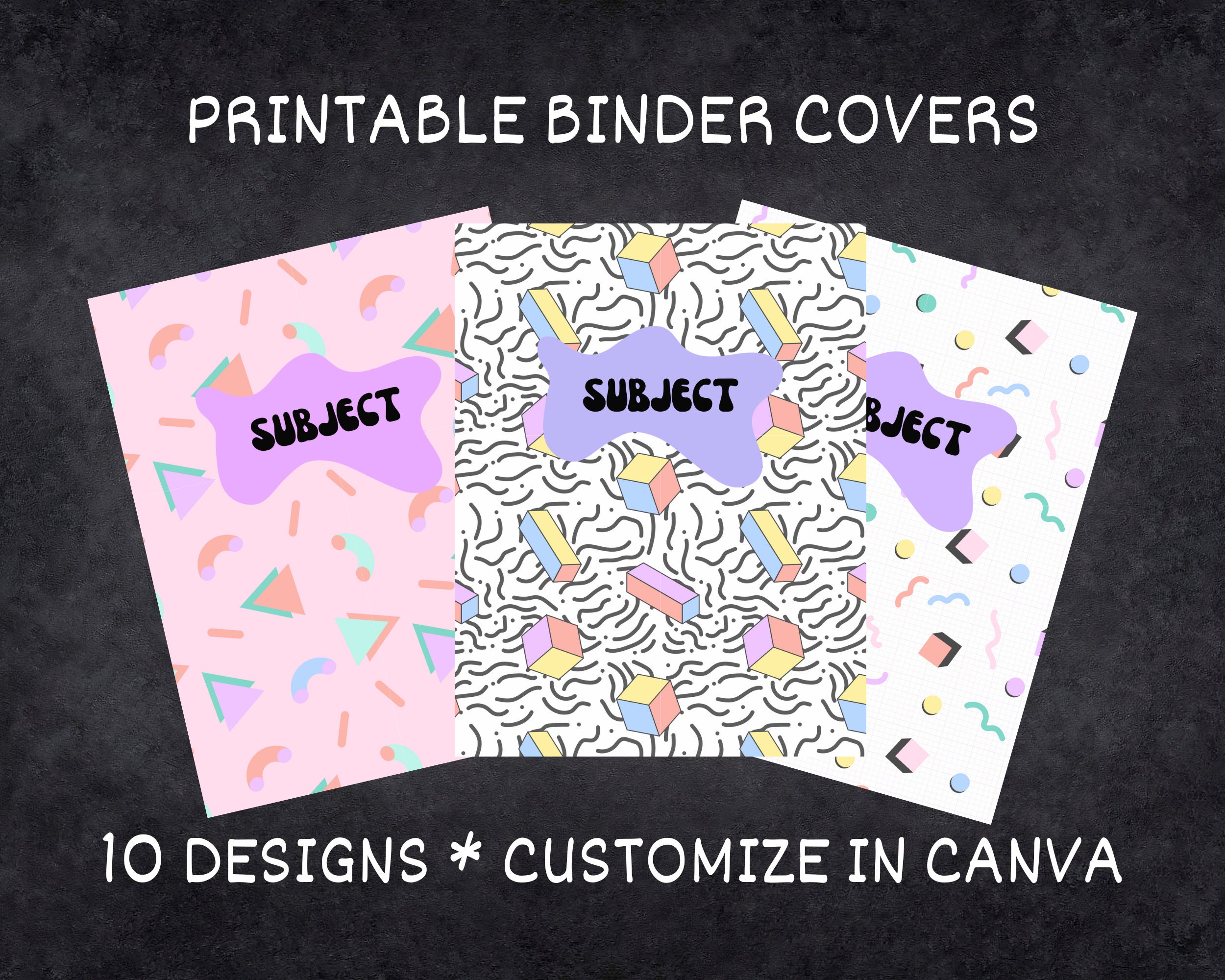 Printable Binder 90s Editable Covers School Binder Printables Use W ...