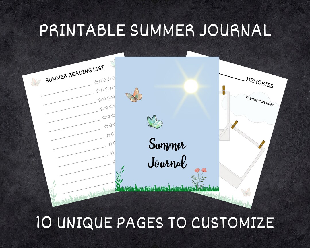 Summer Journal for Kids Printable Summer Memories Journal Print at Home ...