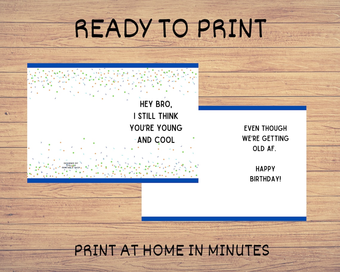 Birthday Card for Men Printable Digital Download Card Print at Home ...