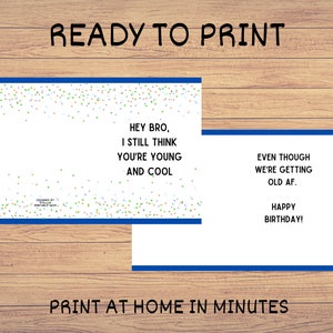 Birthday Card for Men Printable Digital Download Card Print at Home ...