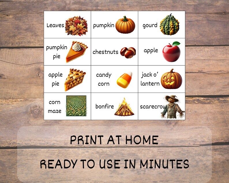 Printable Fall Flashcards / Kids Flashcards / Homeschool / Preschool ...