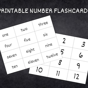 Preschool Student Printable Number Flashcards Kids Flashcards ...
