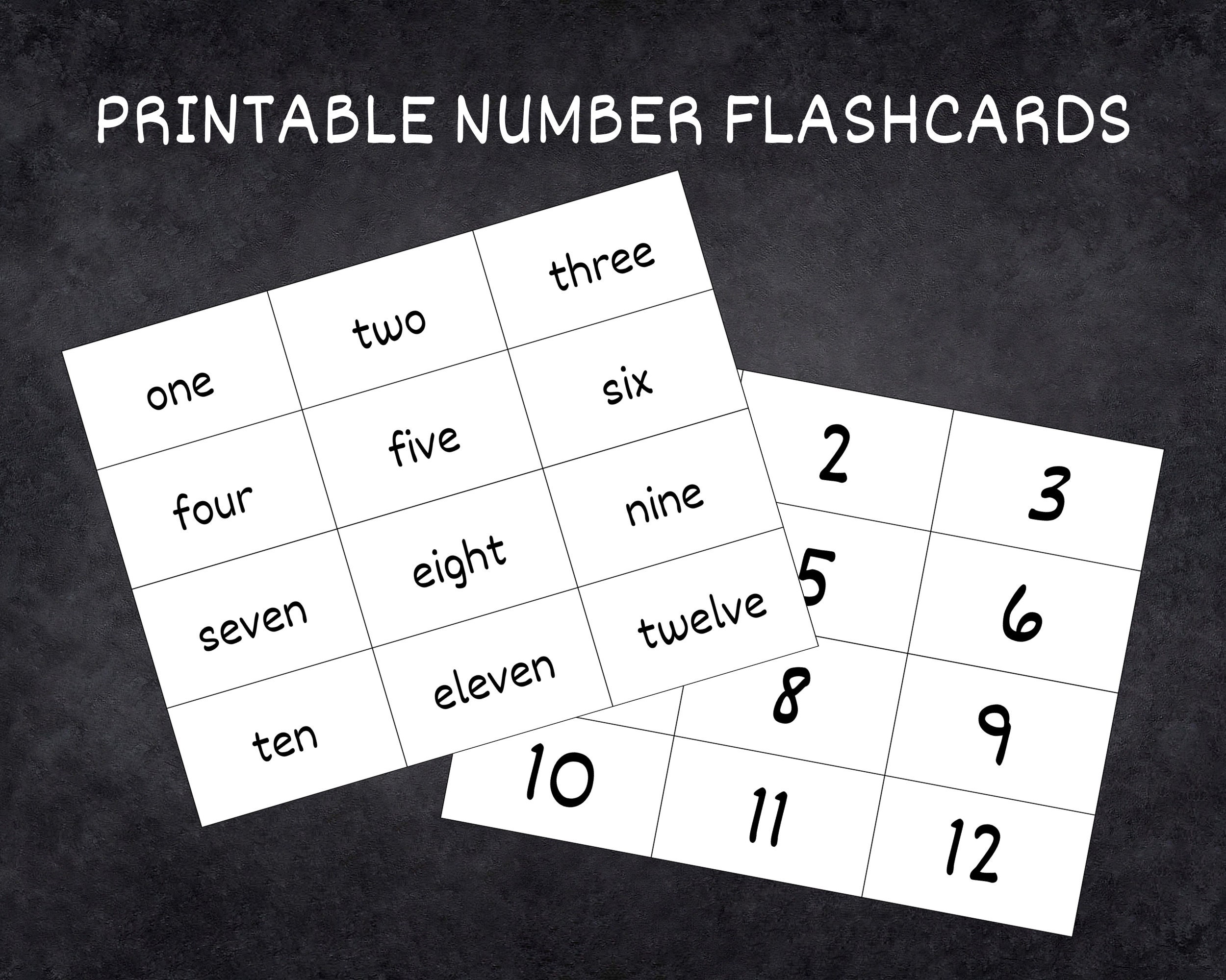 Printable Number Flashcards / Kids Flashcards / Homeschool / Preschool ...