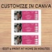 Pink Party Invitation Concert Ticket Theme EDITABLE Canva Template ...