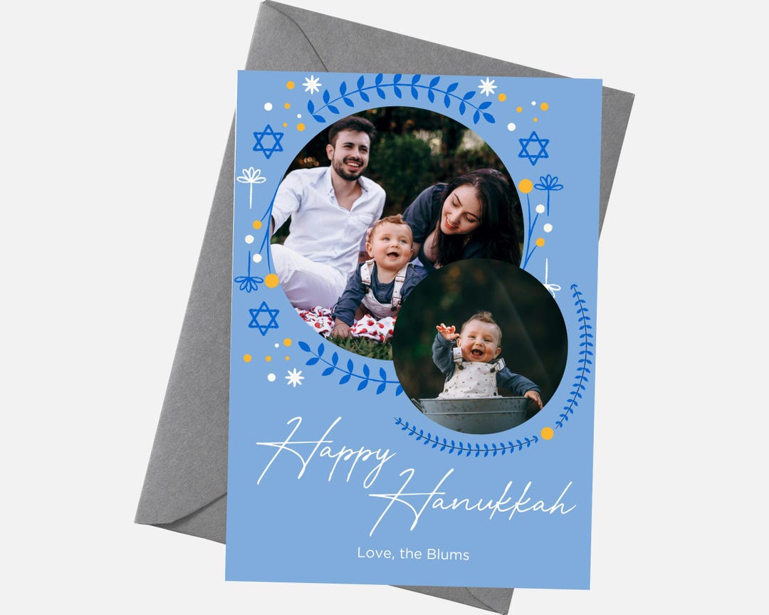 Printable Hanukkah Card Chanukah Greeting Card Editable Jewish Holiday ...