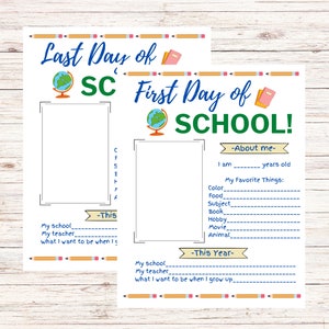 Back to School Kids Printable Interview First Day and Last Day of ...