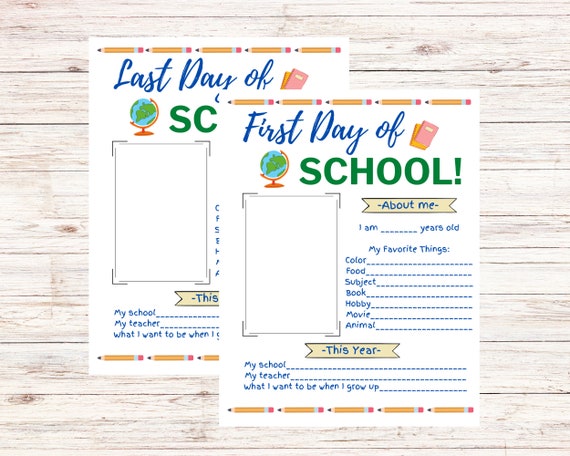 Back to School Kids Printable Interview First Day and Last Day - Etsy