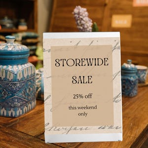 Printable Business Sign Sale Canva Template Antique Design Vintage ...