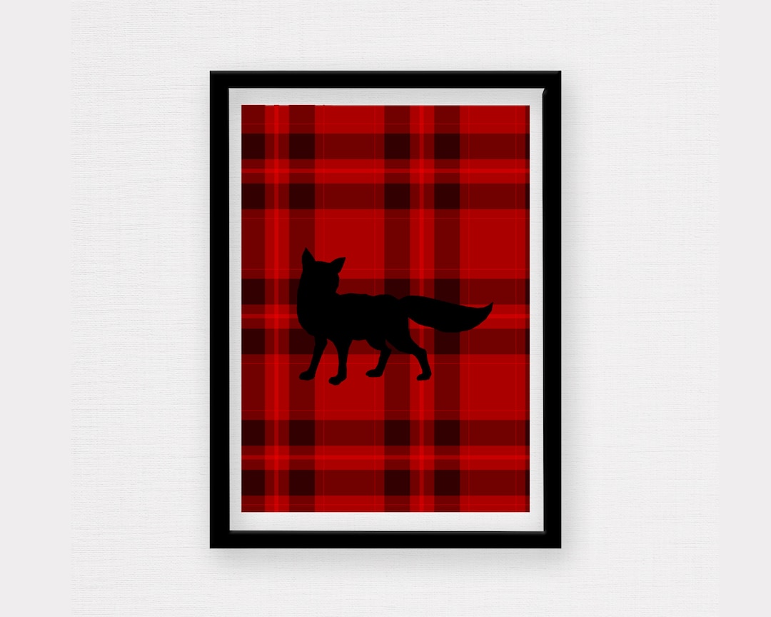 Printable Wall Art Fox Plaid Holiday Printable Wall Art 11x14 ...