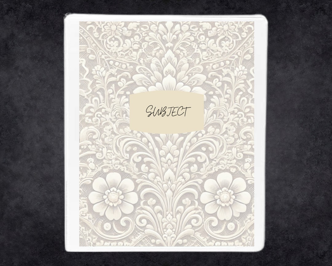 Binder Cover for High School Printable Lace Printable Binder Cover for ...