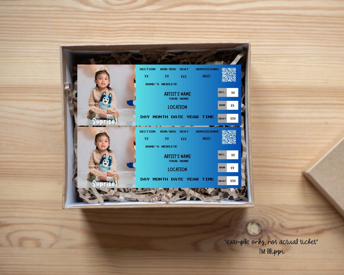 Blue Kids Concert Ticket Template Printable Event Ticket EDITABLE ...